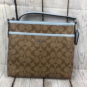 Coach | Bags | Coach Signature Logo Zip Crossbody Purse | Poshmark